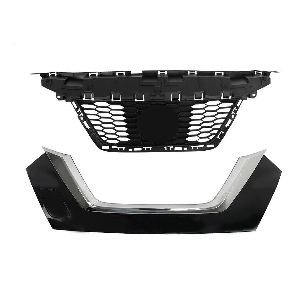 Front Upper Grille For 2020 2021 2022 Nissan Versa With Trim Chrome Se ...