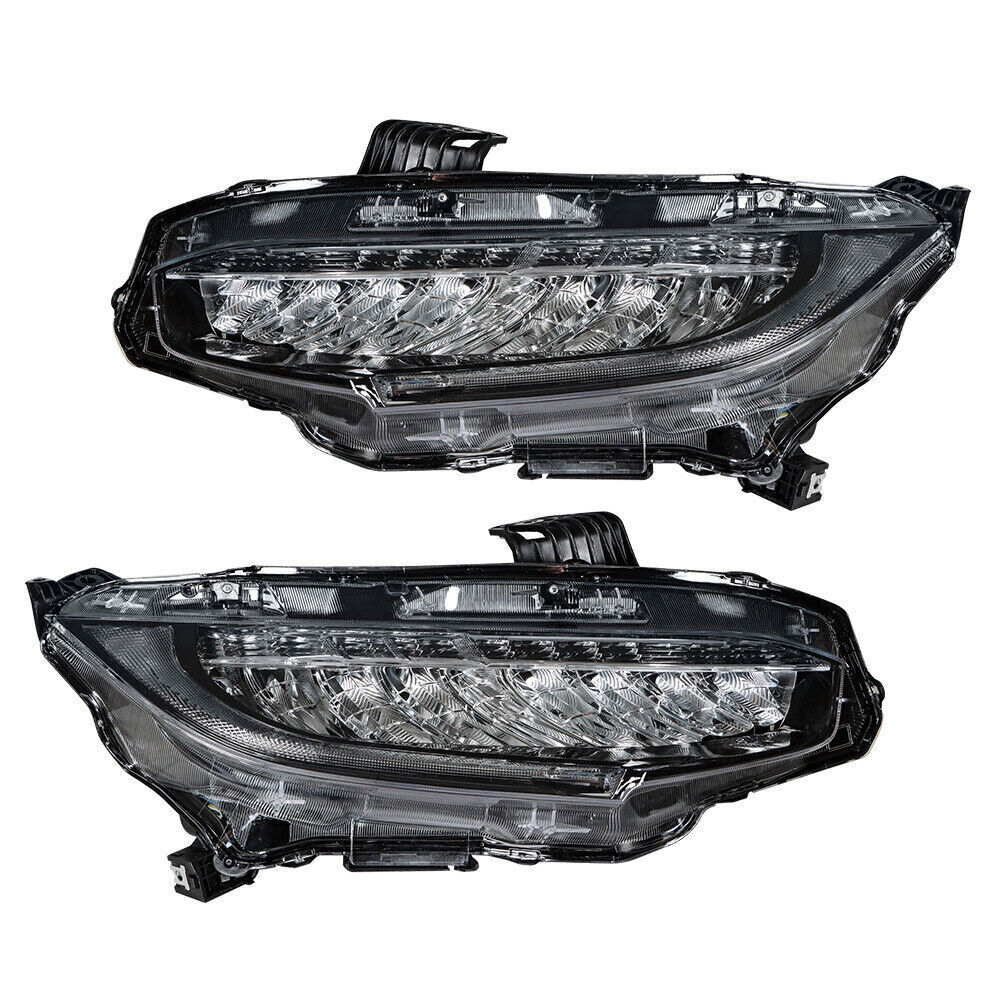 Right+Left Headlights For 2016-2021 Honda Civic Full LED DRL Clear Len ...