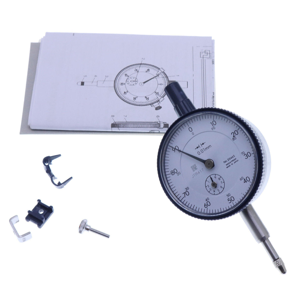 Dial Indicator 2046S 0-10mm X 0.01mm Grad For Mitutoyo Stem Lug Back S ...