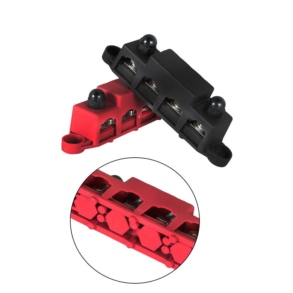 New Red and Black Pair 4 Post Busbar Bus Bar Power Distribution 12V 25 ...