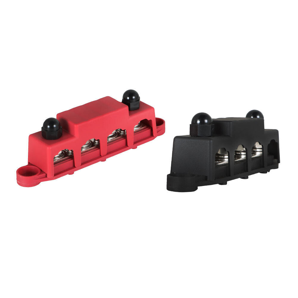 4 Post Busbar Bus Bar Power Distribution 12V 250A 3/8" Red and Black P ...