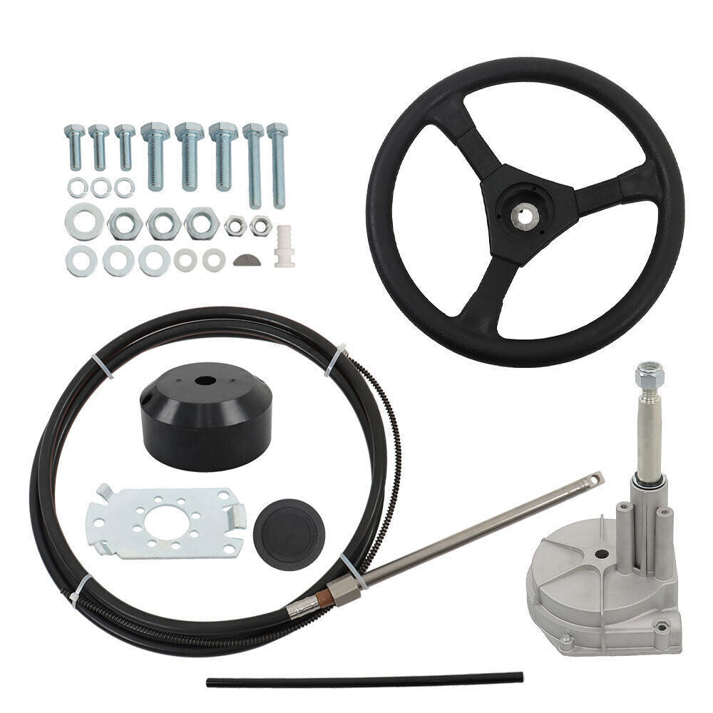 SS13712 12 Feet Boat Rotary Steering System Outboard Kit With Steering ...