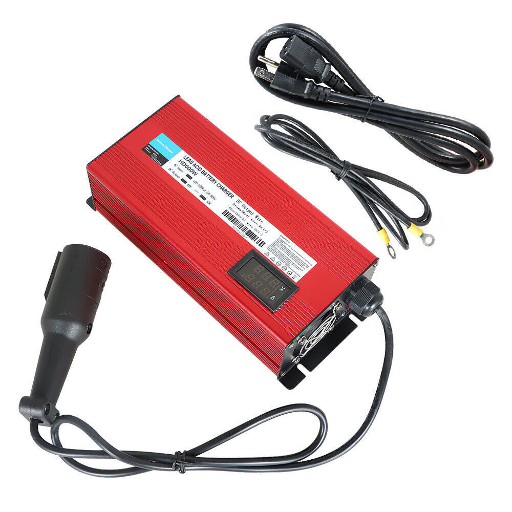 48Volt 10Amp Round 3-Pin Plug Charger with OBC bypass For Club Car Gol ...