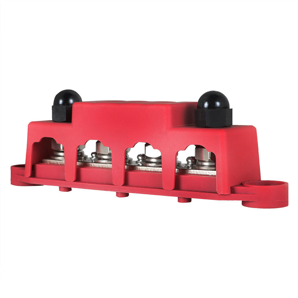 4 Way Terminal Junction Block Busbar 3/8" 250 amp 12v with Cover - Red ...
