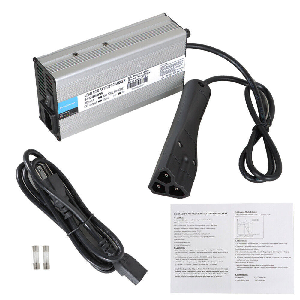 48V 6A RXV plug Battery Charger For EzGo RXV Club Car DS Golf Cart ...