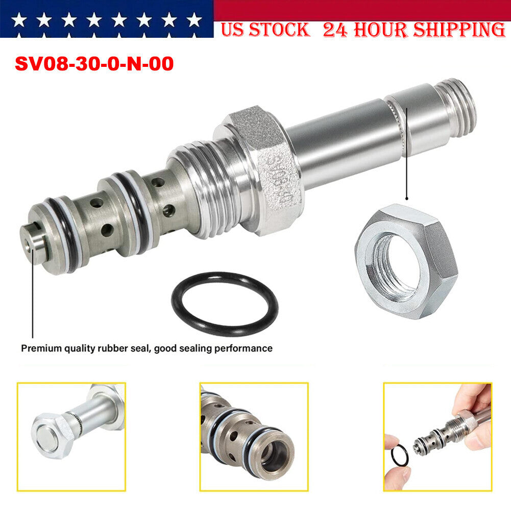 SV08-30-0-N-00 Spool Valve 3-Way 4 GPM Solenoid Hydraulic Cartridge Va ...