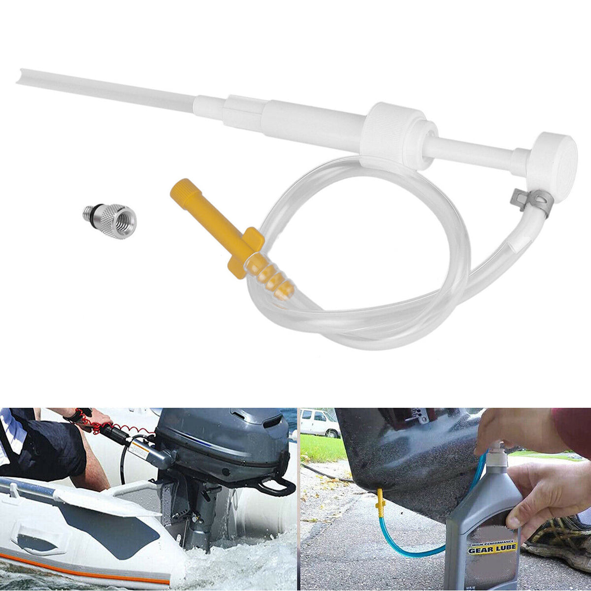 Marine Lower Unit Gear Oil Pump Manual Lube Change Boat Kit for Outboa ...