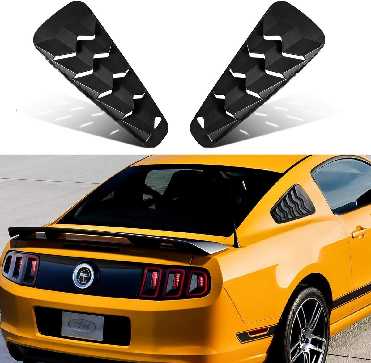 Side Window Louvers Sun Shade Cover for Ford Mustang 2005-2014 V6 V8 M ...