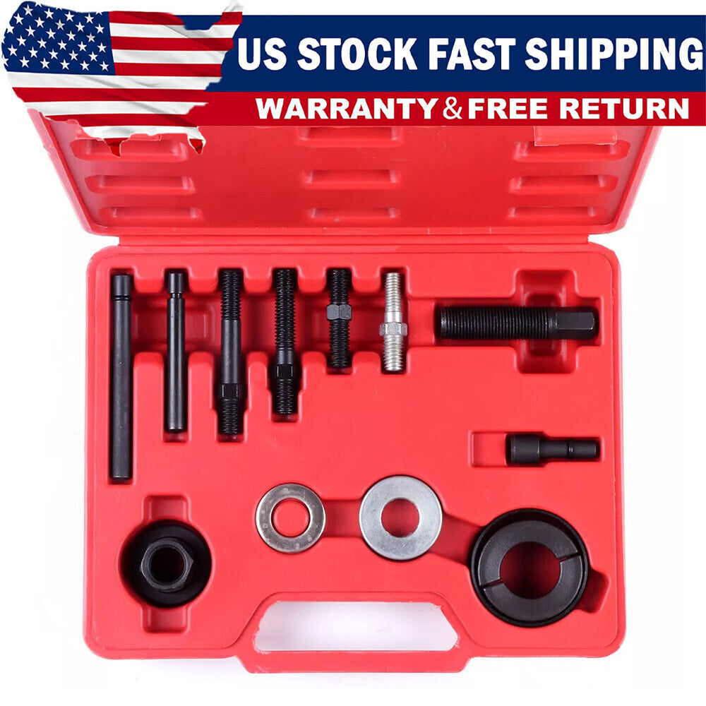 13pc Power Steering Pump Pulley Puller Remover & Alternator Installer ...