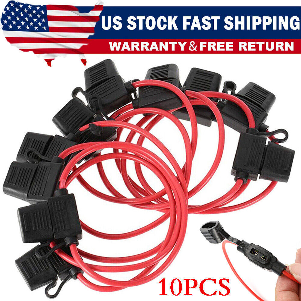 Inline Fuse Holder to Accept 12V 30A Small Blade Fuses Splash Proof Ca ...