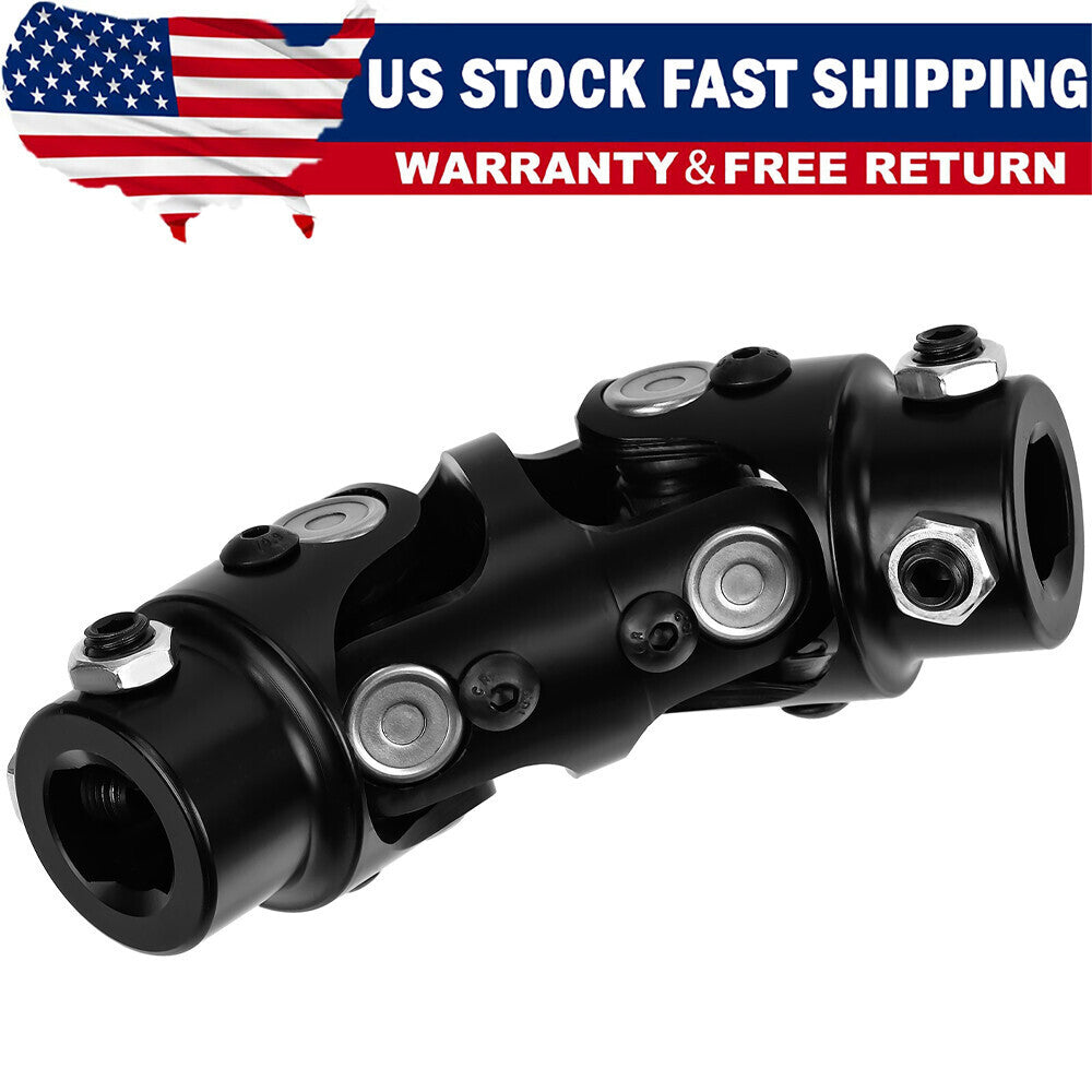 3/4" DD x 3/4" DD Double Steering Universal U Joint Shaft Coupler Blac ...