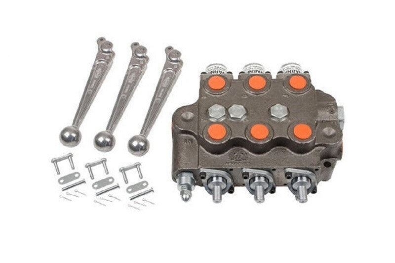 Cross Hydraulic Triple Spool 3-Position 4-Way Open Center Control Valv ...