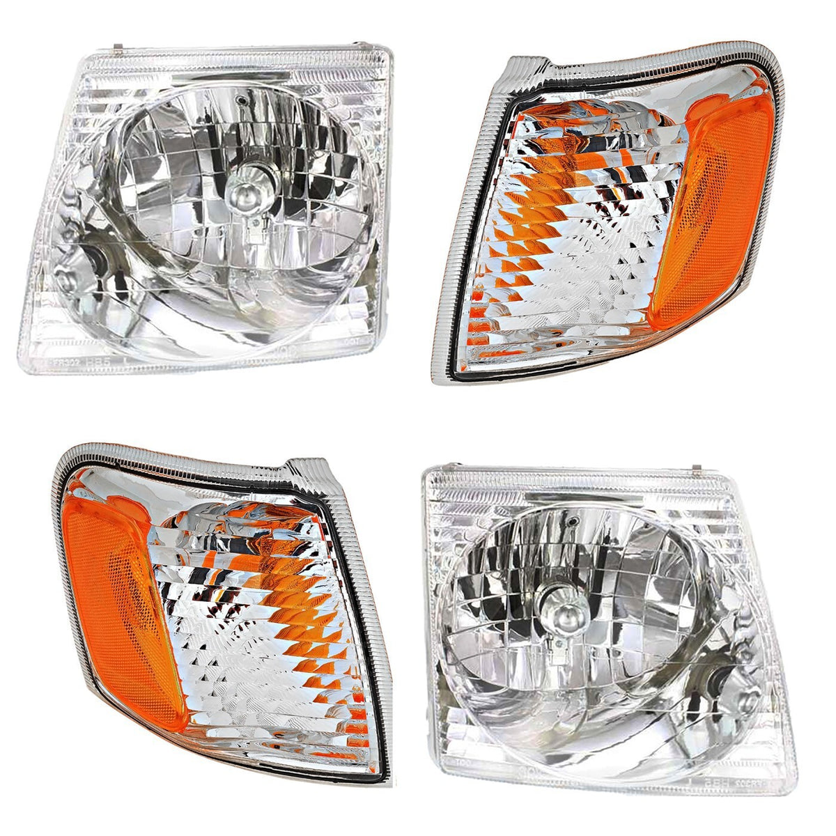 Headlights Head Lamps and Corner Lights Kit For 2001-05 Ford Explorer ...