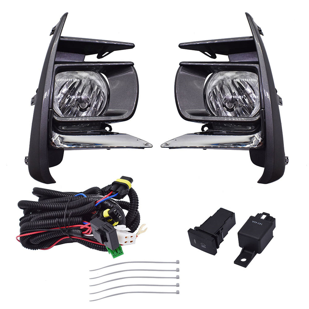 Fog Light Kit For 2018-2019 Toyota Sienna Switch Bulbs Bezel Wire Gray ...