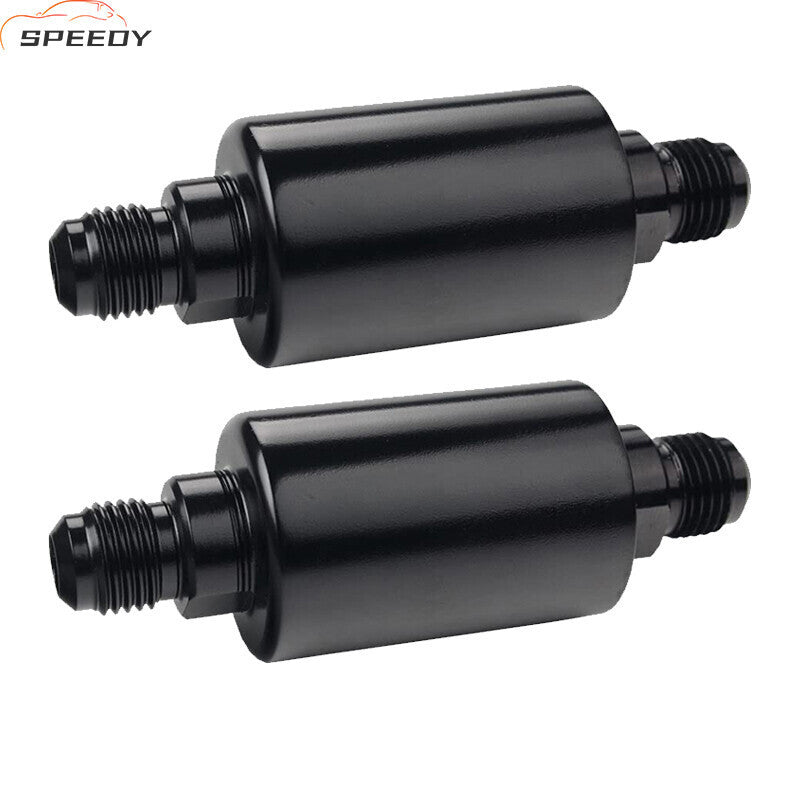 Universal 6AN Inline Fuel Filters Removable and Replaceable Black ...