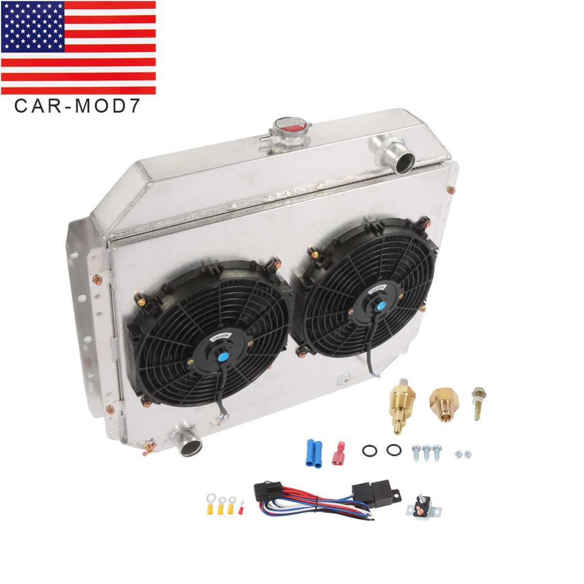 4-Row Radiator & Shroud Fan for 1966-79 Ford Bronco F100 F150 F250 F35 ...
