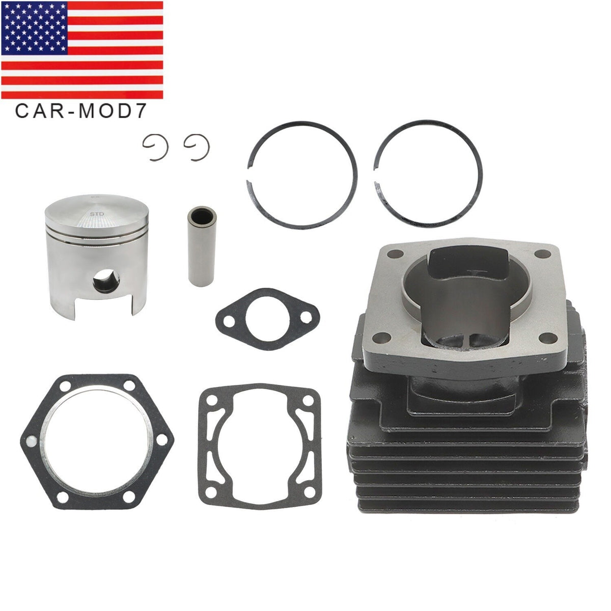 EZGO 76-88 2 Cycle 244CC EC25-DS Cylinder & Piston Rebuild Kit — DURAFORCE