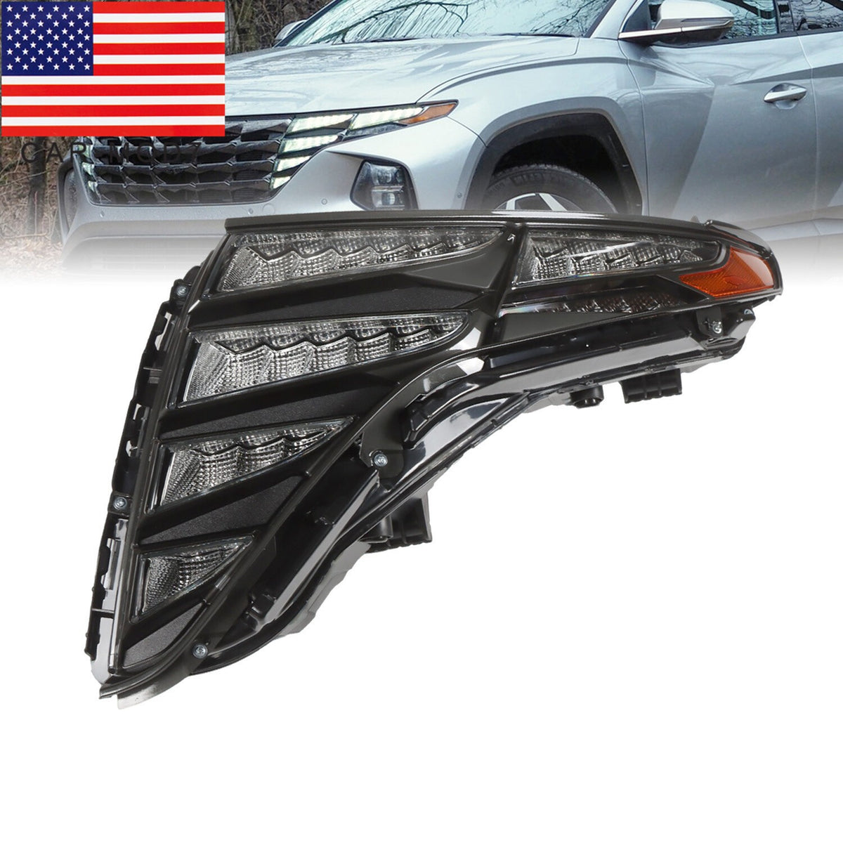 LED DRL Headlight Black Driver Side for 2022-2023 Hyundai Tucson 92207 ...