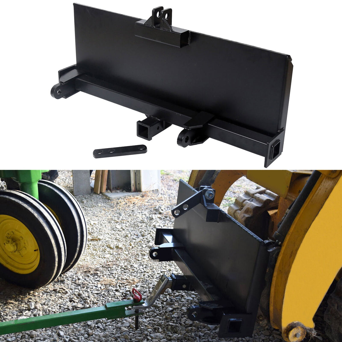 3-Point Attachment Adapter Adjustable Skid Steer Hitch Quick Attach Eq ...