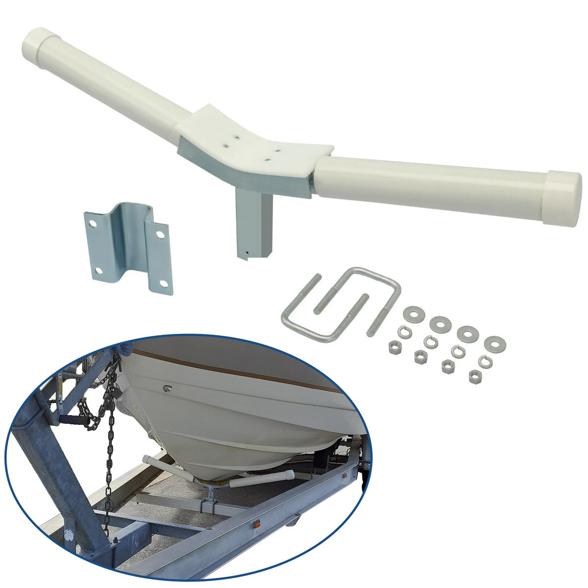 Front Boat Trailer V Guide Bow Rest Center Support Kit For 3" x 3" Cro ...