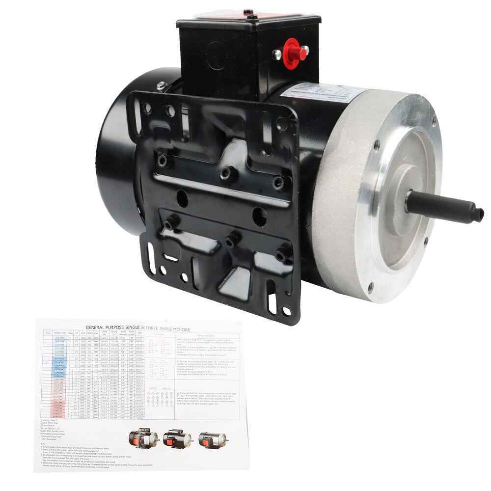 General Purpose Electric Motor 1/2HP 56C 1750RPM 1 Phase TEFC 60HZ 1.88 ...