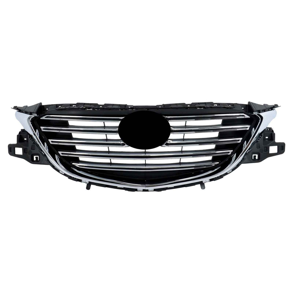 Front Bumper Upper Grille For Mazda CX9 2016-22 Plastic Black+Chrome T ...