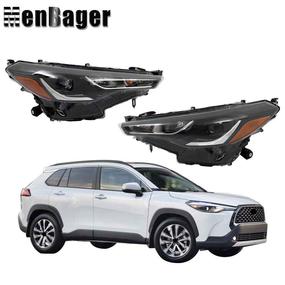 Left+Right Headlights For Toyota Corolla Cross L LE 2022-2023 Black Ho ...