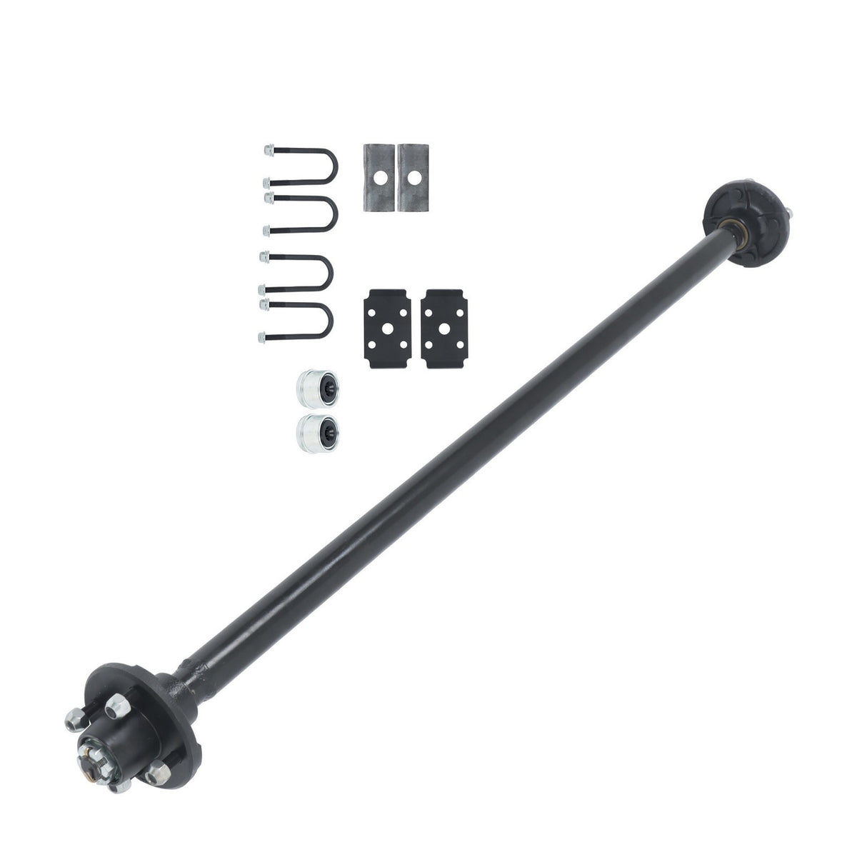 4 lug 54" Hub Face 2000 lbs 2k Trailer Boat Axle 4 on 4" Idler with U ...