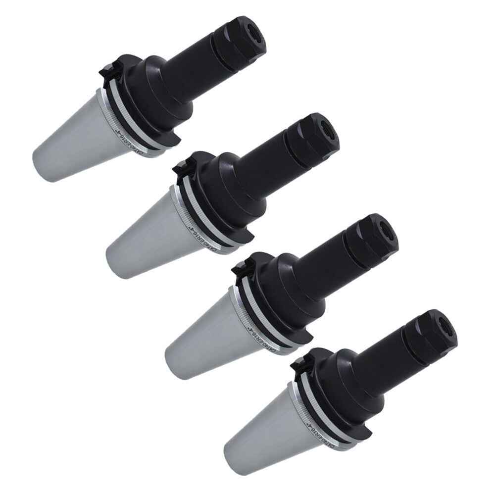 4 Chucks Tool Holder Set CAT40 ER16 Collet Chucks W. 4" Long Gage Leng ...