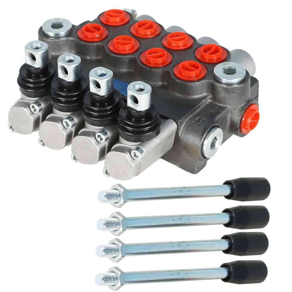 Hydraulic Directional Control Valve 11gpm BSPP Cylinder 4 Spool - DURAFORCE