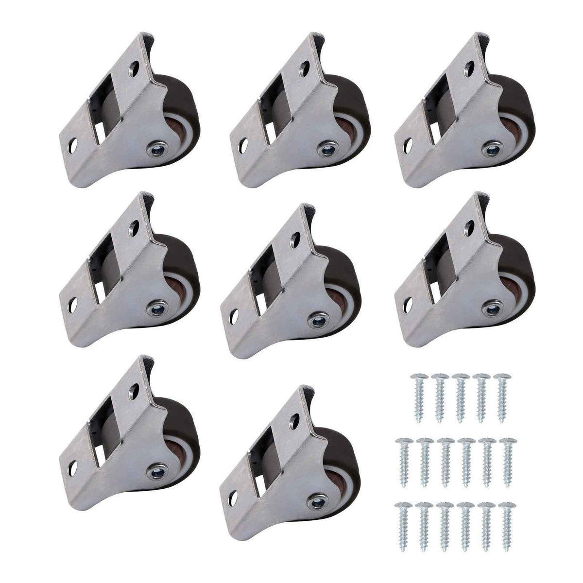 8 Pack Mini Silent Fixed Caster Wheels 1 inch Ball Bearing Small ...