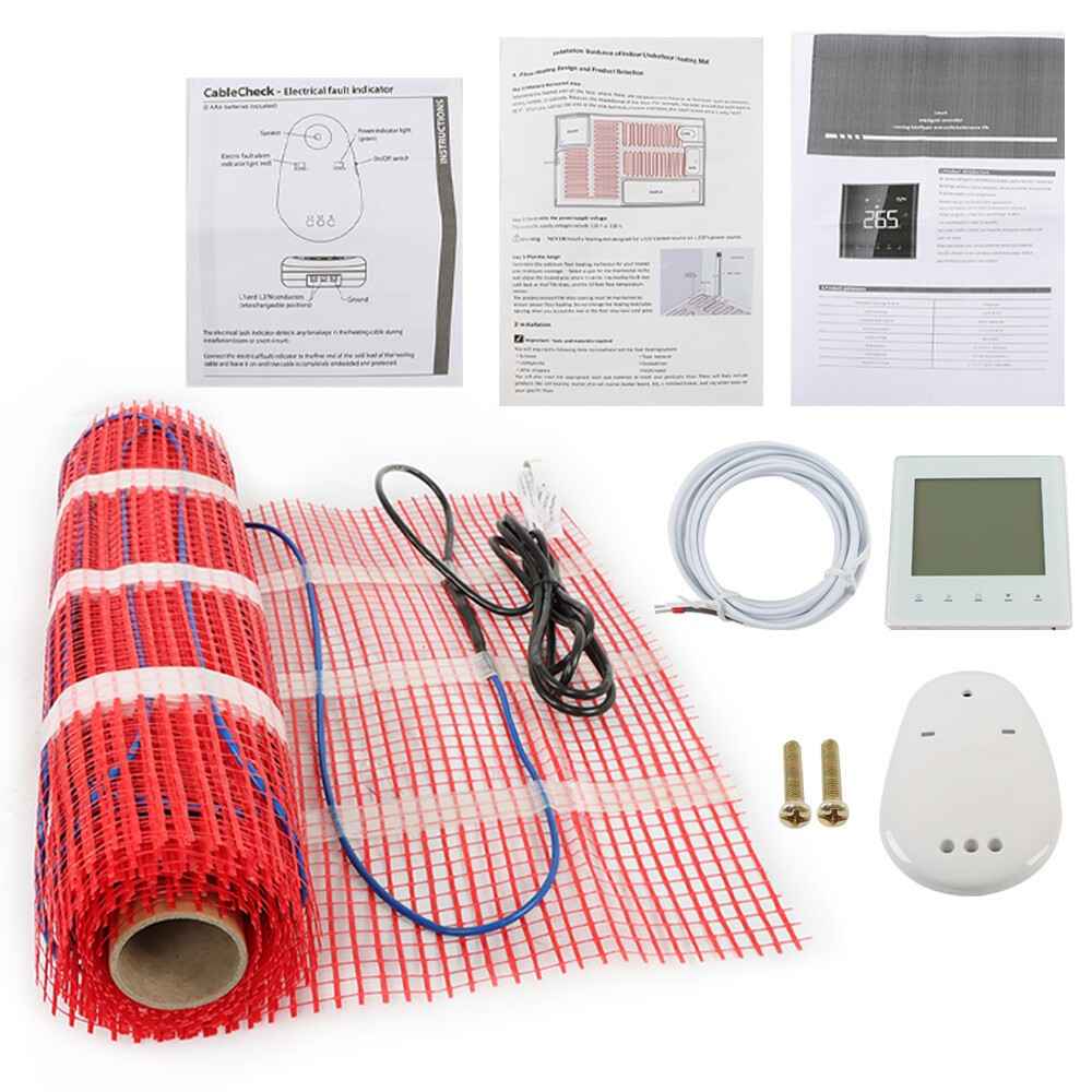 20 Sqft Electric Radiant Floor Heat System Floor Heat Mat 120V W ...