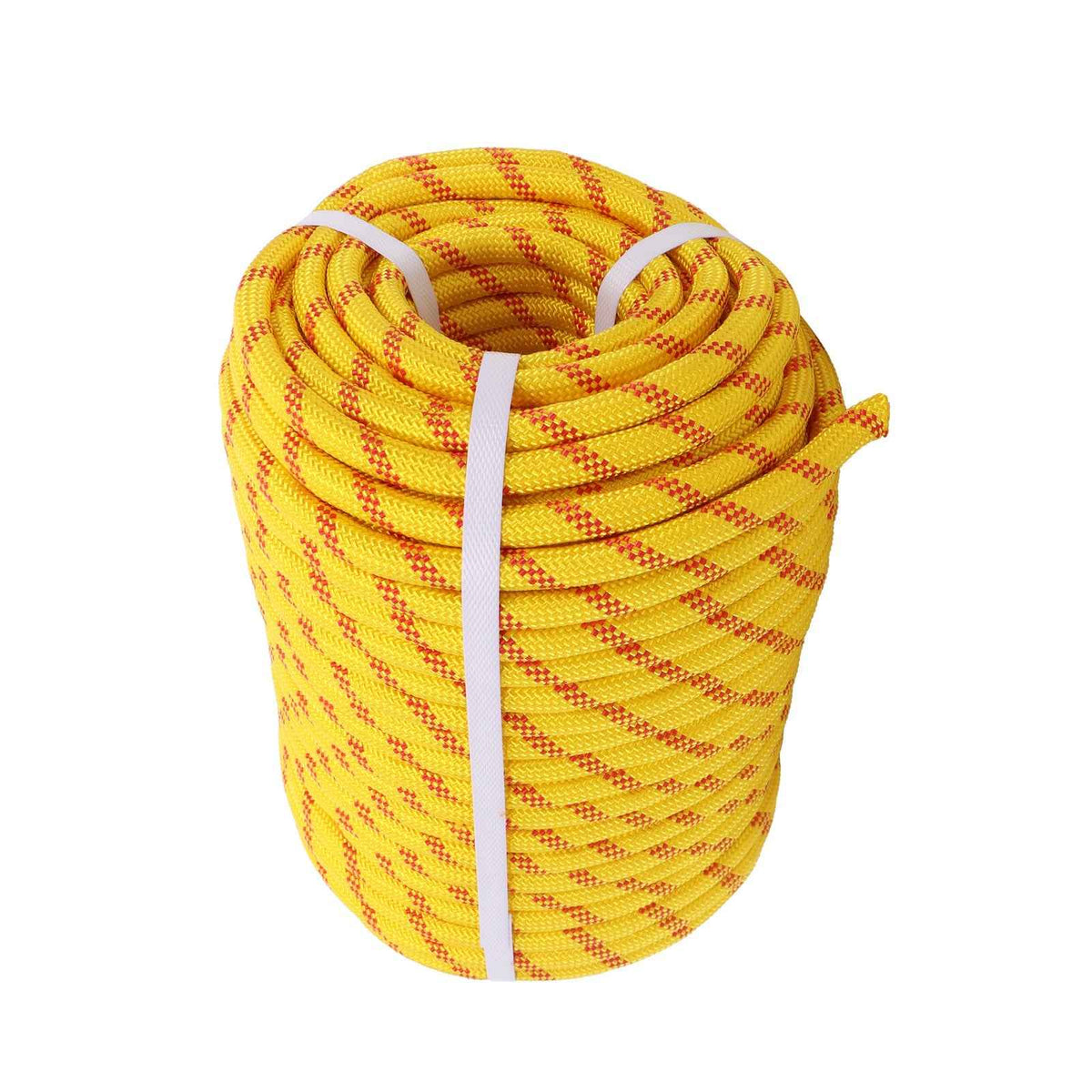 1/2" × 200' Yellow & Red Polyester Braided Hiking Camping Rope 48 Stra ...