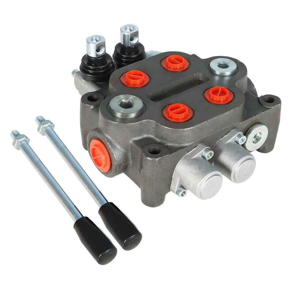 25GPM Hydraulic Control Valve 2 Spool BSPP Tractor Loader W/Joystick ...