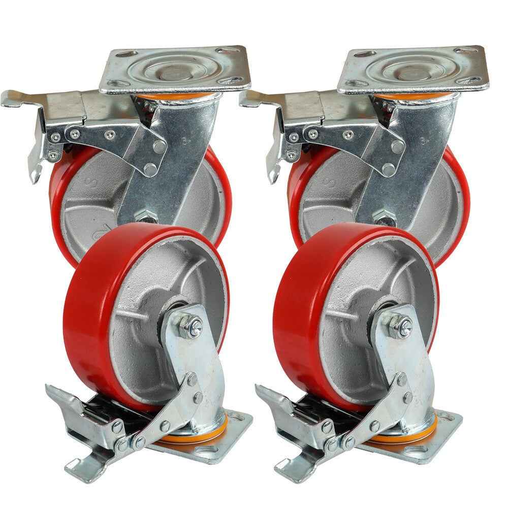 4 Pack High Quality 6 Inch Metal Caster Wheel Industrial Castor Swivel ...