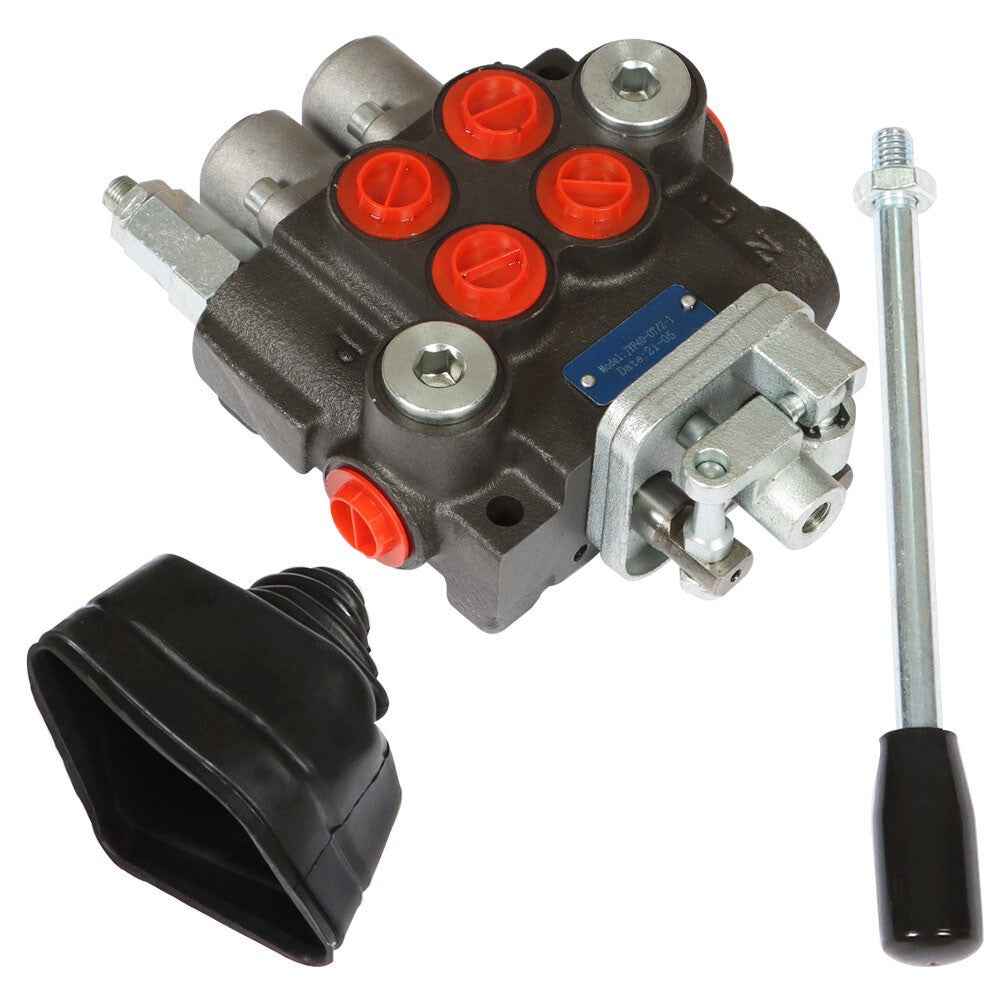 BSPP Port Hydraulic Control Valve Double Acting 3600 PSI 2 Spool 11GPM ...