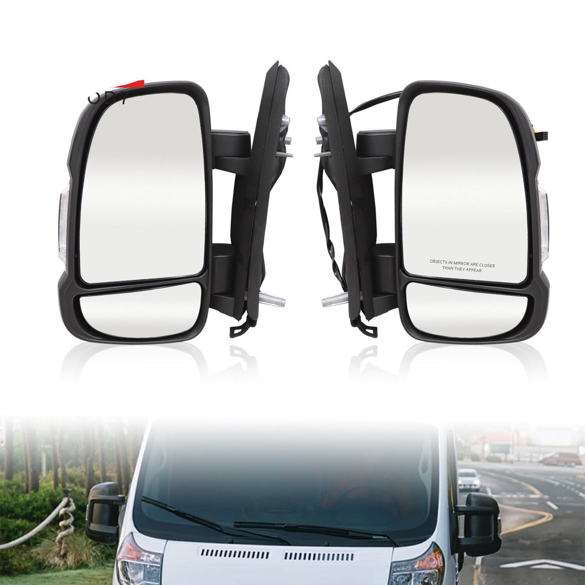 Pair Power Side Mirrors for 2010-2024 RAM Promaster 1500 2500 3500 ...