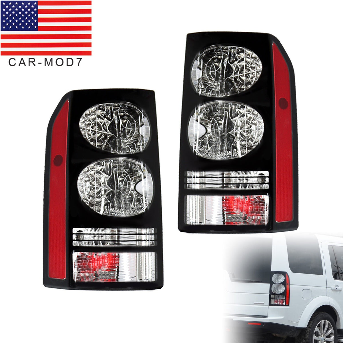 Pair Tail Lights Rear Lamps for 2004-2016 Land Rover Discovery LR3 LR4 ...