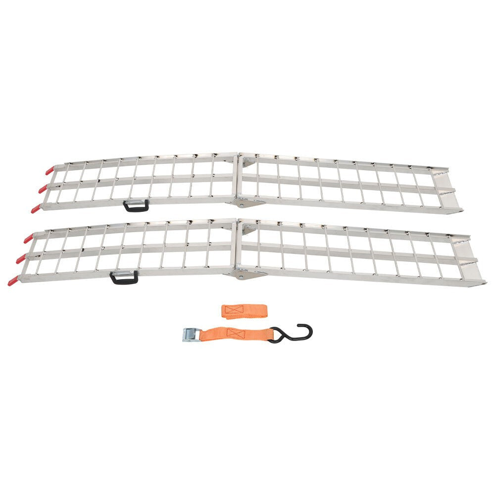 2 pcs Aluminum Ramp 1500 LBS Foldable Loading Ramps for Pickup Trucks ...