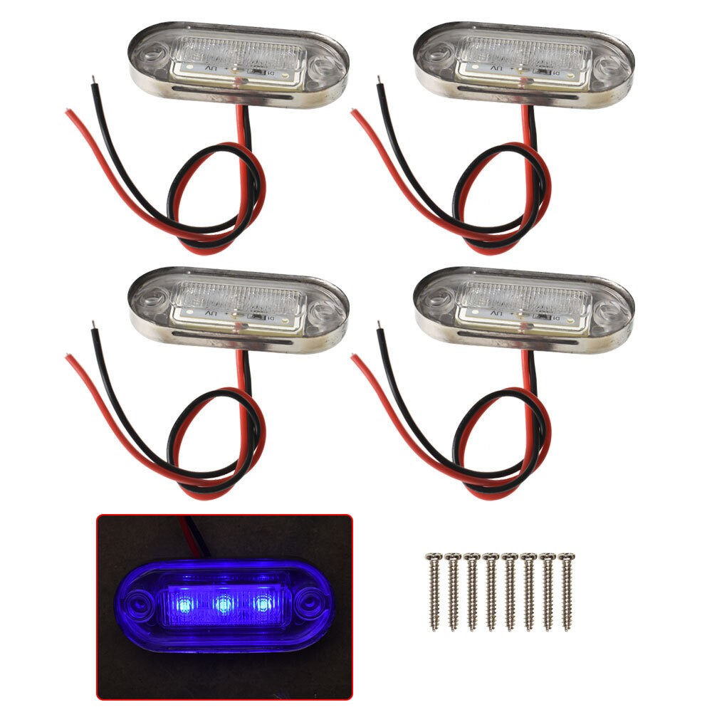 4x Marine Grade 12V Cool Blue LED Courtesy Lights - Super Bright, New ...