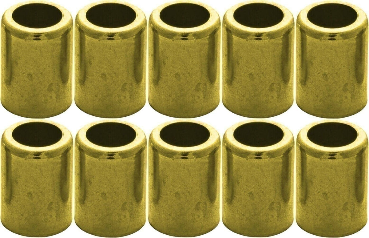 Brass Hose Ferrule 1/4" ID Air & Water 10-Pack 7326 Durable Connector ...