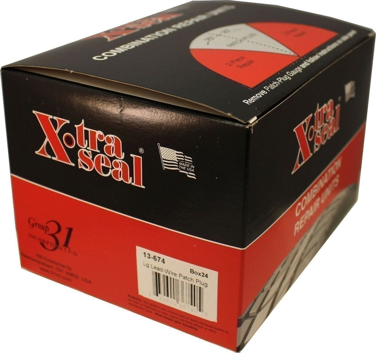 Xtra Seal 13-674 3/8" Lead Wire Patch Plug 2" Box of 24 Combination Pa ...
