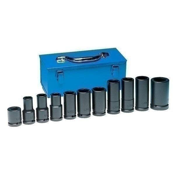 Grey Pneumatic 8032 3/4" 6-Point Wheel Socket Set 11 Pc with Case ...