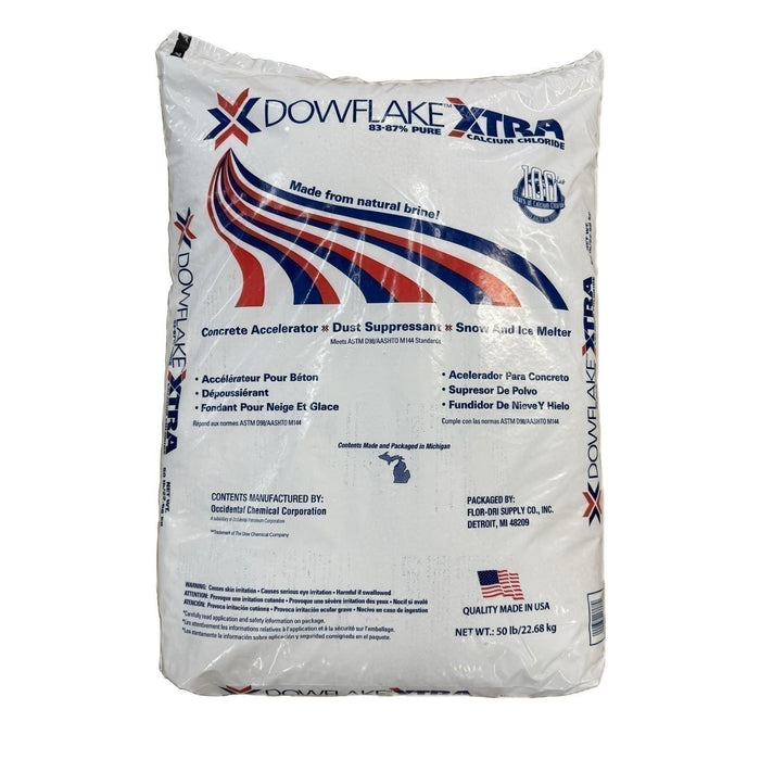 Dowflake Xtra Calcium Chloride Flakes 50lb Bag - Ice Melt Salt for Win ...