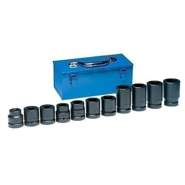 Grey Pneumatic 9157 1" Drive 6-Point Metric Wheel Socket Set 11-Piece ...