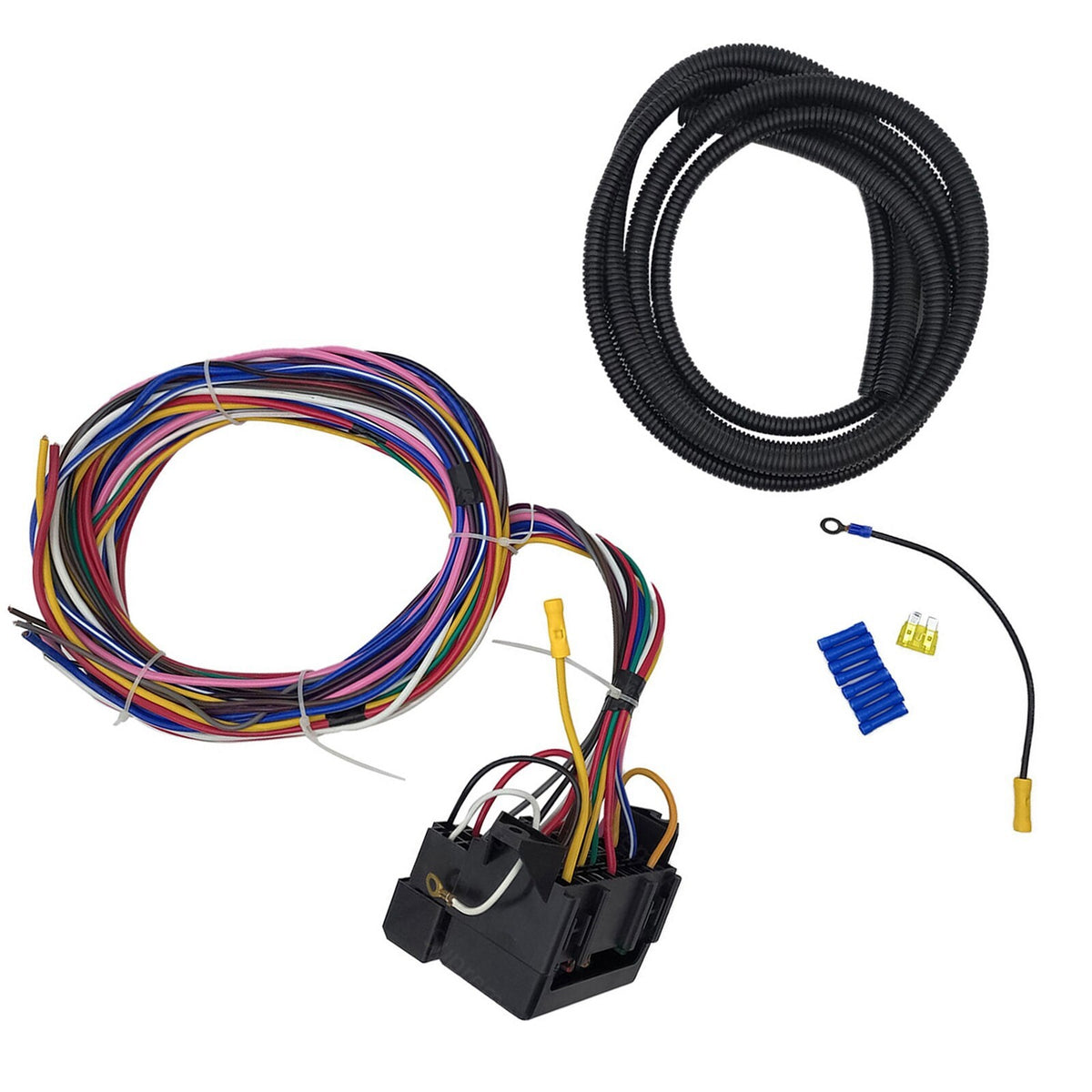 Muscle Car Hot Rod XL 12 Circuit Universal Street Rod Wiring Harness ...