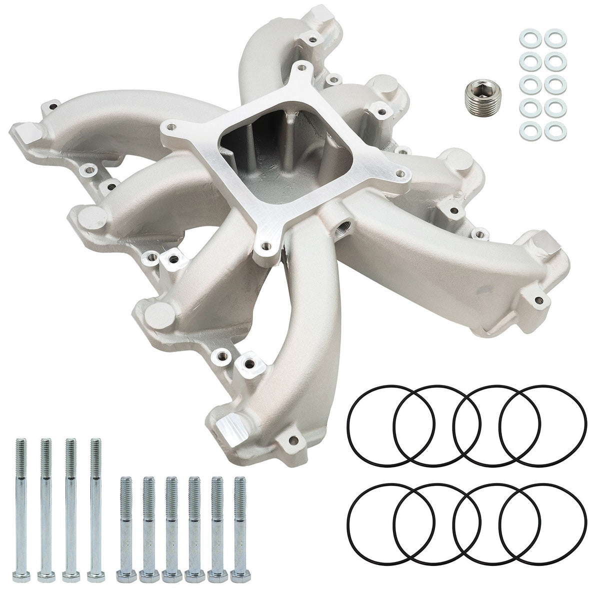 Silver 300-132 Single Plane Carb Intake Manifold for GM LS Gen III & I ...