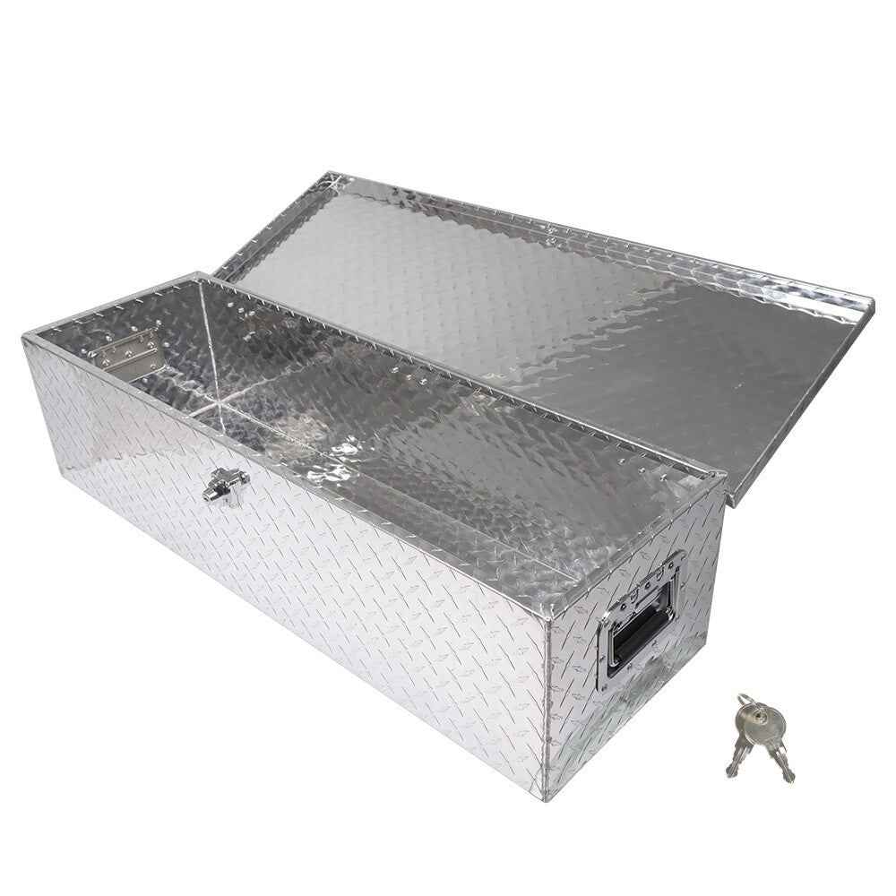 ALUMINUM PICKUP TRUNK BED TOOL BOX 39"X13"X10" TRAILER STORAGE+LOCK ...