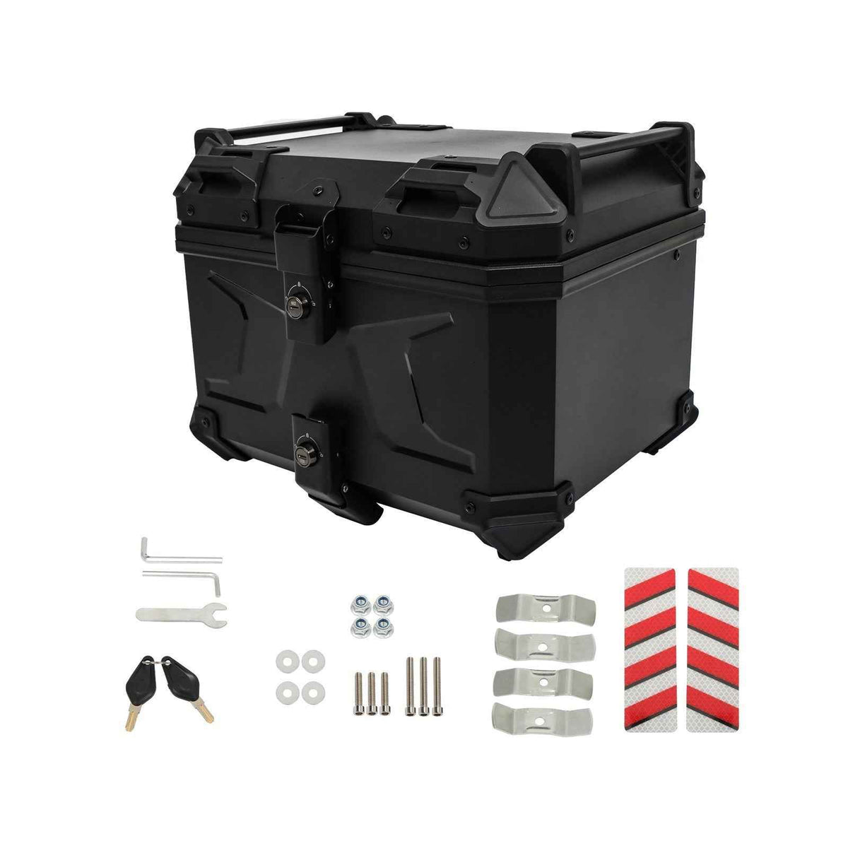 With Security Lock Helmet Case Waterproof 45L Motorcycle Top Case Rear ...