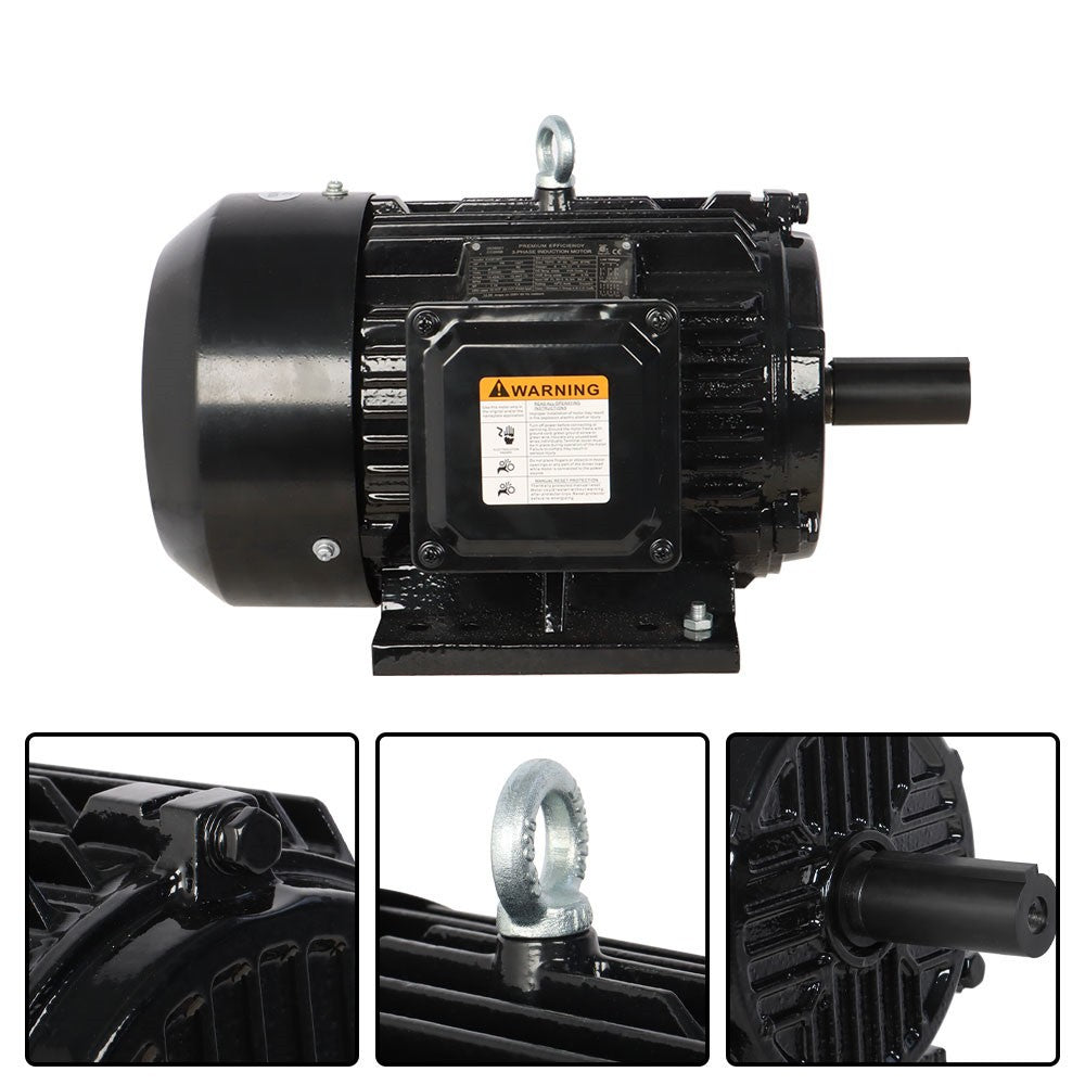 5HP 3 Phase Electric Motor 1800 RPM 184T Frame TEFC 230/460 Volt Sever ...